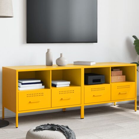 TV Cabinets 2 pcs，TV stand，TV Unit Cabinet Mustard Yellow 68x39x50.5 cm ...