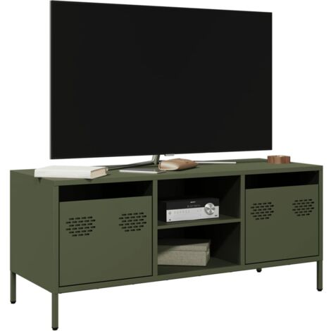 TV Cabinet，TV stand，TV Unit Olive Green 101.5x39x43.5 cm Cold-rolled ...