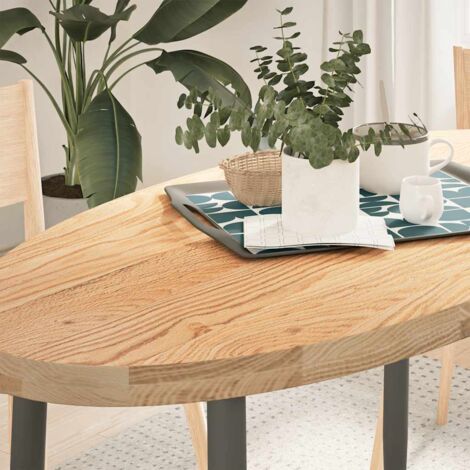 Table Top，Desk Top 120x60x4 cm Solid Wood Oak Oval VSVS673762