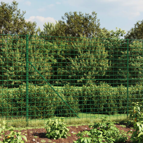 Wire Mesh Fence，Garden Barrier Green 2x25 m Galvanised Steel VSVS556249