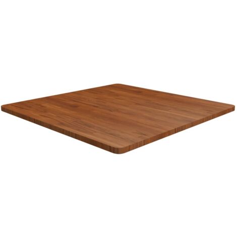 Square Table Top，Desk Top Dark Brown 90x90x2.5cm Treated Solid Wood Oak ...