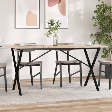 Dining Table，Dinner table，Eating table X-Frame 140x80x75.5 cm Solid ...