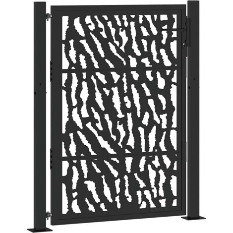 Garden Gate，Fence gate Black 105x130 cm Steel Trace Design VSVS890969