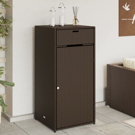 Garden Storage Cabine，Shed storaget Brown 55x55x111 cm Poly Rattan ...