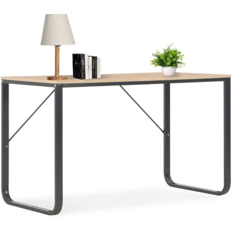 Computer Desk，Table，Workstation Black and Oak 120x60x73 cm VSVS329881