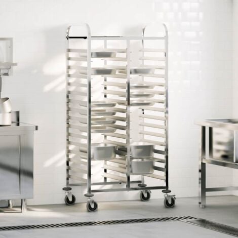 Tray Trolley with 32 GN Containers 75x55x162.5 cm Stainless Steel ...