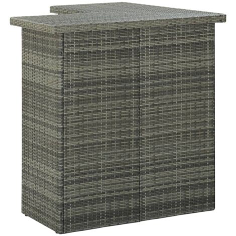 Corner Bar Table，Pub Table Grey 100x50x105 cm Poly Rattan VSVS5896438