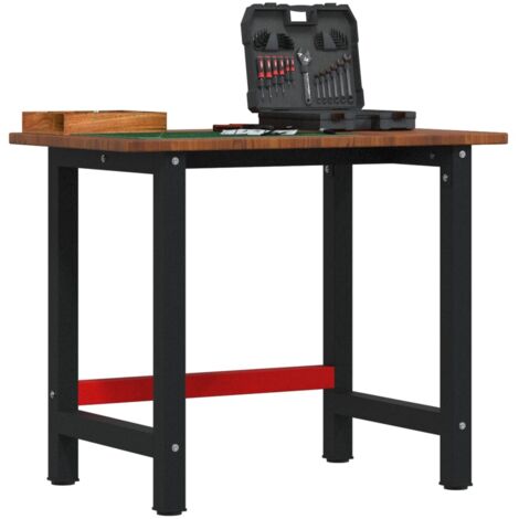 Workbench，Worktable Dark Brown 100x60x81.5 cm Solid Wood Oak ...