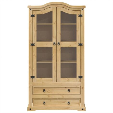 Glass Display Cabinet Corona 99x43x187 cm Solid Wood Pine VSVS3232676