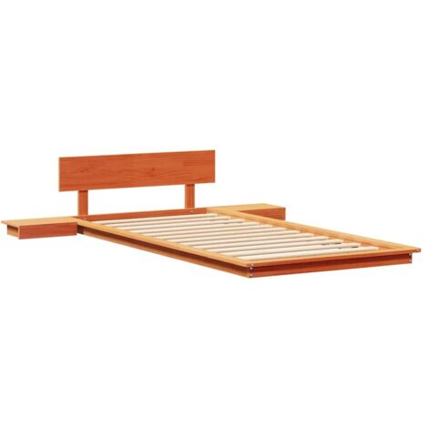 Single bed，Bed Frame Brown 90 x 190 cm Wood CFW67199 CFW67199