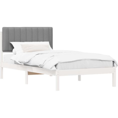 Single bed，Bed Frame with Upholstered Headboard Light Grey 100 x 200 cm ...