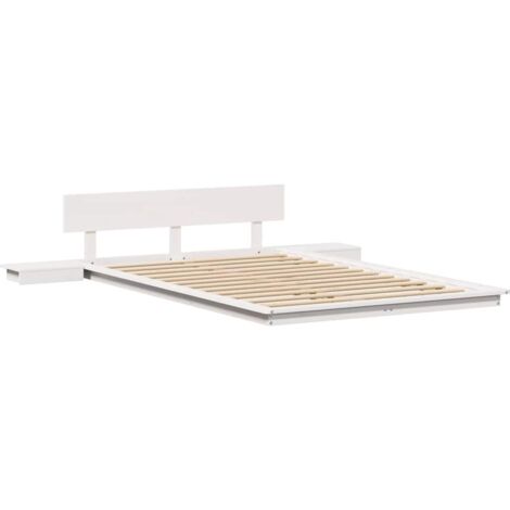 Double bed，Bed Frame Brown 140 x 190 cm Wood CFW26609 CFW26609