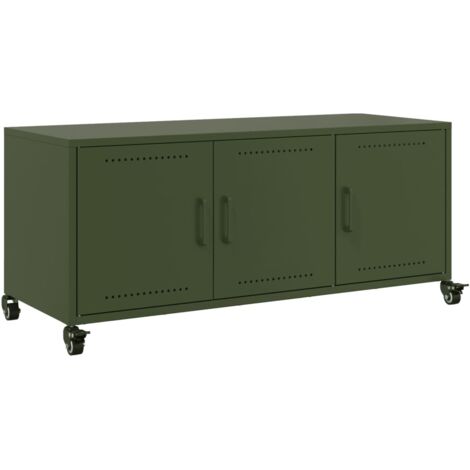 TV Cabinet，TV unit，TV stand Olive Green 100.5x39x43.5 cm Steel CFW278887
