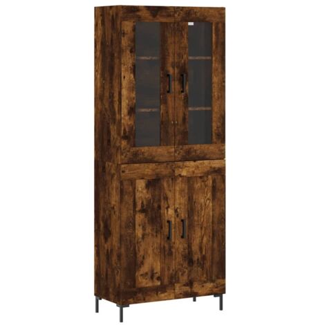 Highboard，Sideboard Smoked Oak 69.5x34x180 cm Engineered Wood CFW745812