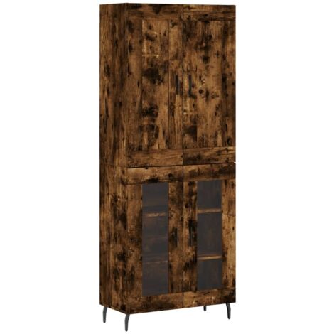 Highboard，Sideboard Smoked Oak 69.5x34x180 cm Engineered Wood CFW528195