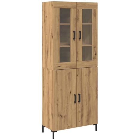 Highboard 2 pcs，Sideboard Artisan oak 69.5 x 34 x 180 cm Engineered ...