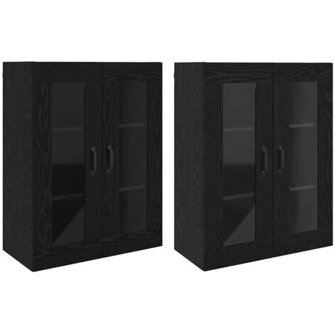 Wall Mounted Cabinets 2 pcs Black oak 69.5 x 34 x 90 cm CFW99039