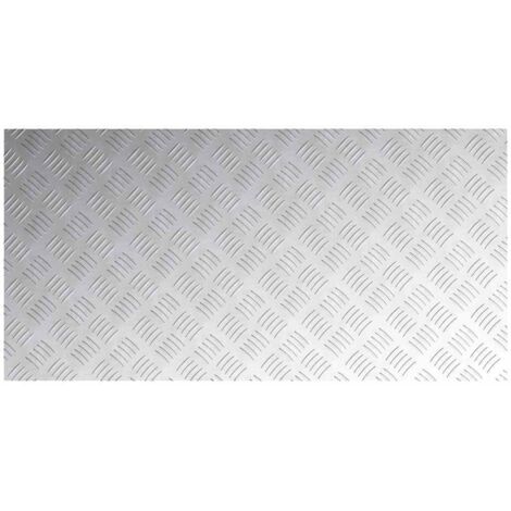 Checker Plates 4 pcs Silver 100 x 50 cm Aluminium CFW170910