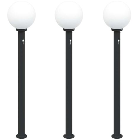Bollard Lights with Sensor 3 pcs 120 cm Black IP44 CFW363111