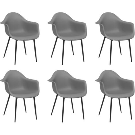 Dining Chairs 6 pcs Grey PP CFW158478