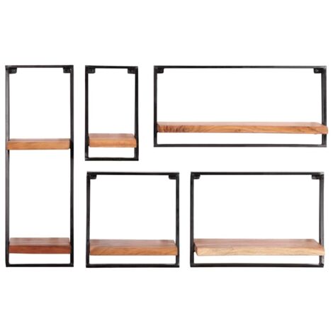 Wall Shelves 5 pcs Solid Wood Acacia CFW848621
