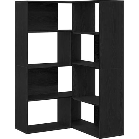 Book Cabinet Black oak 140 x 30 x 140 cm Engineered Wood CFW737774
