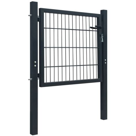 2D Fence Gate (Single) Anthracite Grey 106 x 130 cm CFW455754