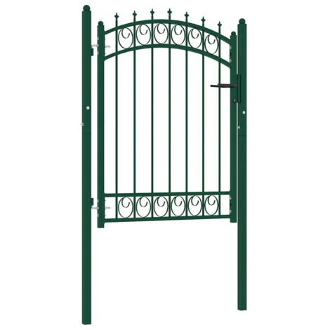 Fence Gate with Spikes Steel 100x125 cm Green CFW416803
