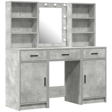 Dressing Table Set 3 pcs Concrete Grey Engineered wood CFW916452