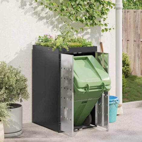 Wheelie Bin Storage with Planter Roof for 240L Bin Anthracite CFW697103