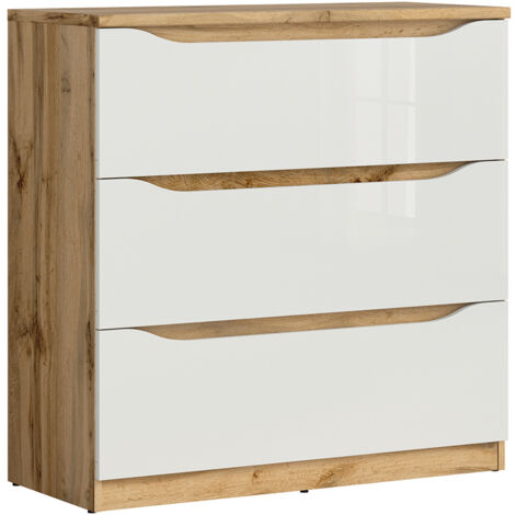 Cómoda 3 cajones June Blanco y Madera