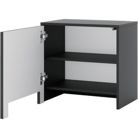 Table de chevet 1 porte - Noir - DELANYA