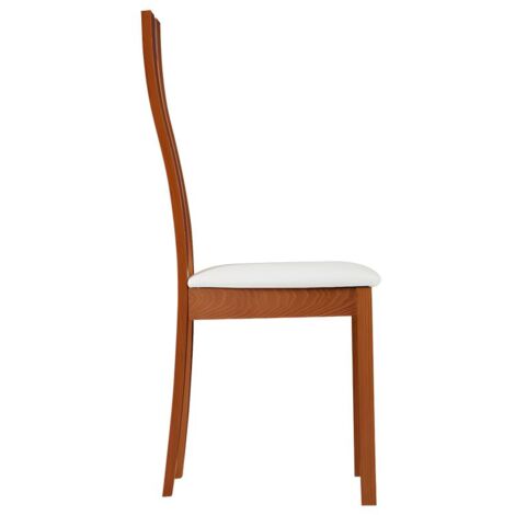 Lot de 6 chaises SILVIA - Hêtre massif - Merisier & Blanc