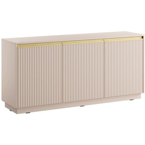 Buffet avec 3 portes en MDF - Beige et doré - POSINIA de Pascal MORABITO