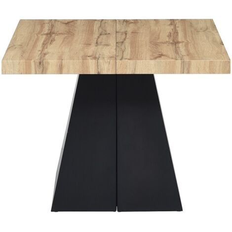 Table à manger extensible 4 à 10 personnes en MDF et métal - Naturel et ...