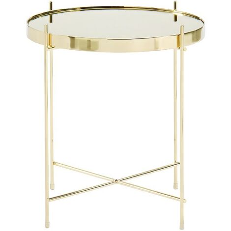 Table d'appoint MARCIA - Miroir & Métal - Doré