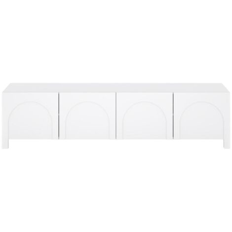 Meuble TV avec 4 portes en MDF - Blanc - DELANYA
