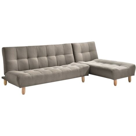 Canapé modulable convertible en tissu taupe ESTEBAN