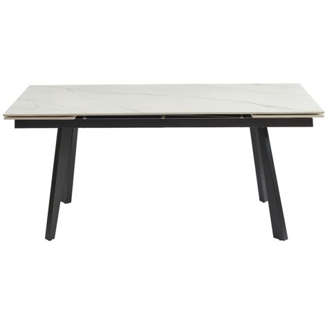 Table à manger extensible 6 à 10 personnes en céramique et métal ...