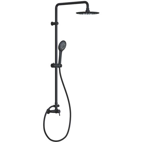 Colonne de douche en acier inoxydable noir mat - 116 cm - AITA