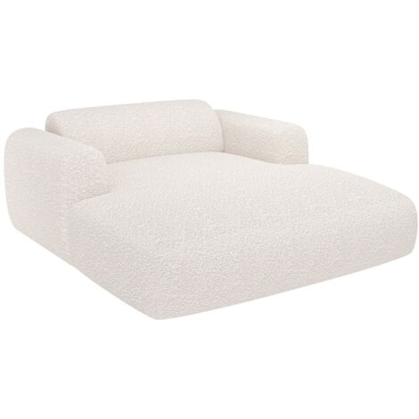 Méridienne 2 places en tissu bouclette blanc POGNI de Maison Céphy