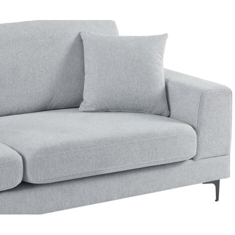 Canapé 3 places en tissu texturé gris clair JAMOLO