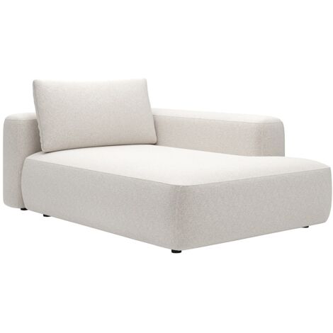 Méridienne droite en tissu chiné crème DAVISO