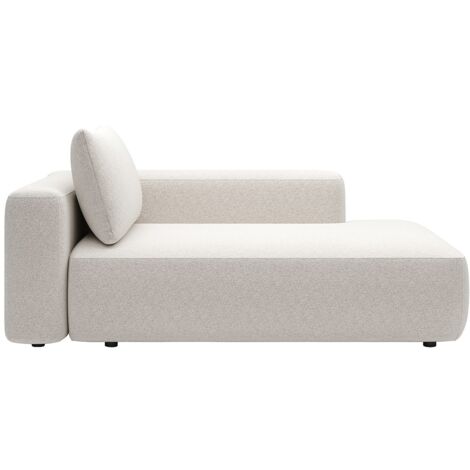 Méridienne droite en tissu chiné crème DAVISO