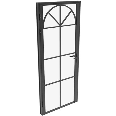 Bloc porte réversible style art déco en aluminium et verre trempé ...