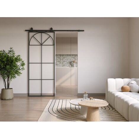 Porte coulissante avec système en applique style art déco - aluminium ...