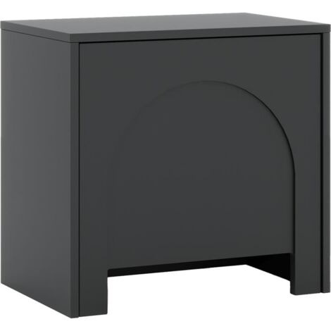 2er-Set Nachttische mit 1 Tür - Schwarz - DELANYA