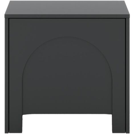 2er-Set Nachttische mit 1 Tür - Schwarz - DELANYA