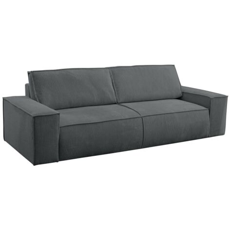 Schlafsofa 4-Sitzer - Cord - Anthrazit - AMELIA
