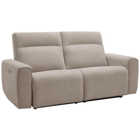 Relaxsofa elektrisch 3-Sitzer - Stoff - Beige - LORGITA